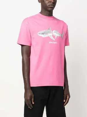 Palm Angels Shark-print Organic Cotton T-shirt