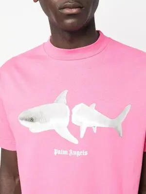 Palm Angels Shark-print Organic Cotton T-shirt