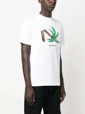 Palm Angels Broken Palm Print T-shirt - White