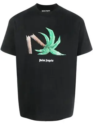 Palm Angels Broken Palm Print T-shirt - Black