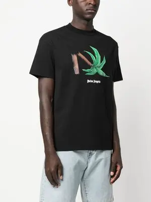 Palm Angels Broken Palm Print T-shirt - Black