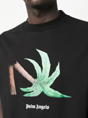 Palm Angels Broken Palm Print T-shirt - Black