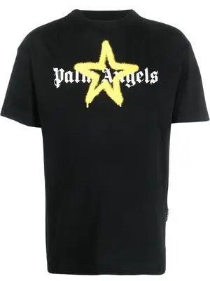Palm Angels Star Sprayed Logo-print T-shirt