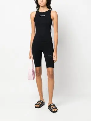 Palm Angels Side-stripe Cycling Shorts - Black