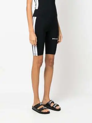 Palm Angels Side-stripe Cycling Shorts - Black