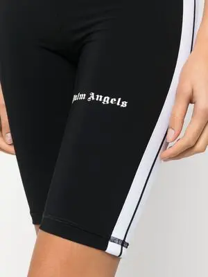 Palm Angels Side-stripe Cycling Shorts - Black