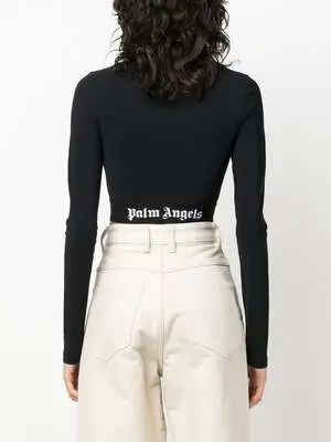Palm Angels Logo-underband Crop Top - Black