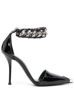 Alexander McQueen 105mm Chain-trim Leather Pumps