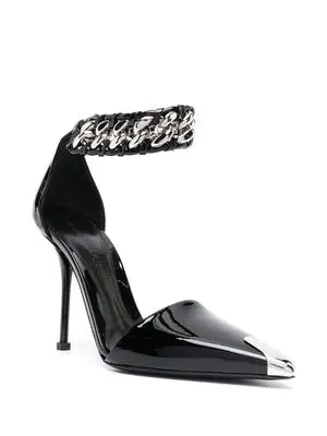 Alexander McQueen 105mm Chain-trim Leather Pumps