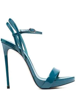 LE SILLA Gwen 120mm Patent-leather Sandals - Blue