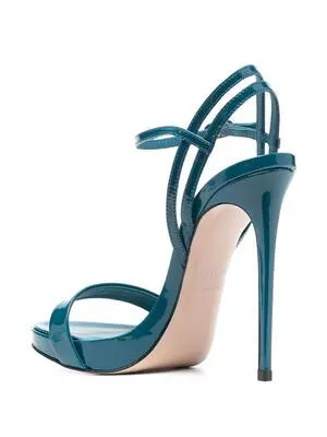 LE SILLA Gwen 120mm Patent-leather Sandals - Blue