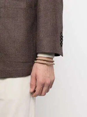 TOD'S Braided Leather Bracelet - Neutrals