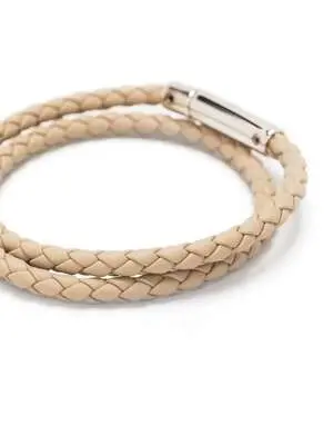 TOD'S Braided Leather Bracelet - Neutrals