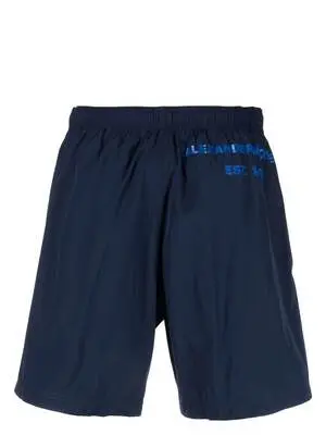 Alexander McQueen Logo-print Swim Shorts - Blue