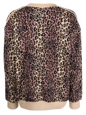 Adidas Leopard-print Crew Neck Jumper