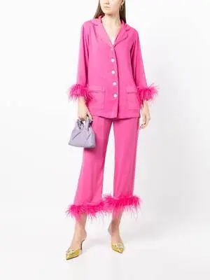 Sleeper Party Feather-trim Pyjama Set