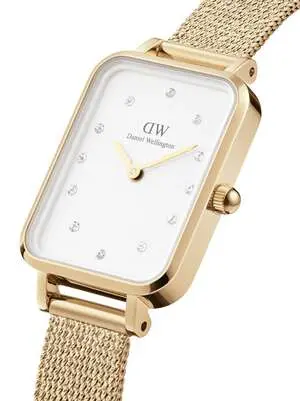 DANIEL WELLINGTON Quadro Lumine Pressed Evergold 26mm - White