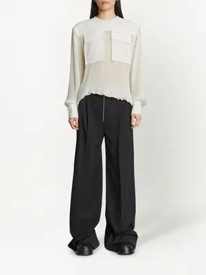 Proenza Schouler Sheer Pleated Blouse - White