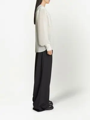 Proenza Schouler Sheer Pleated Blouse - White