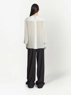 Proenza Schouler Sheer Pleated Blouse - White