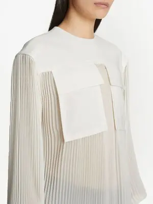 Proenza Schouler Sheer Pleated Blouse - White