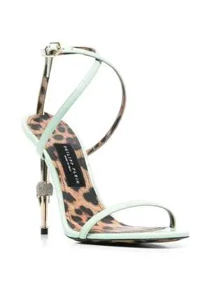 Philipp Plein Leopard 115mm Skull-embellished Sandals