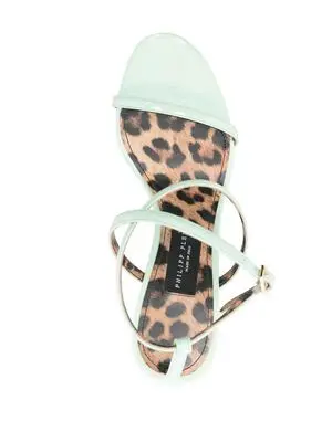 Philipp Plein Leopard 115mm Skull-embellished Sandals
