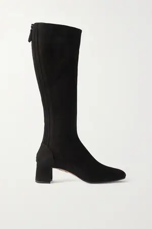 AQUAZZURA Saint Honore Knee High Boots - Black