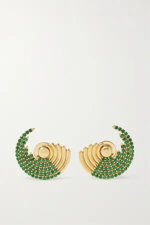 Robinson Pelham Zouk Large 18-karat Gold Tsavorite Earrings