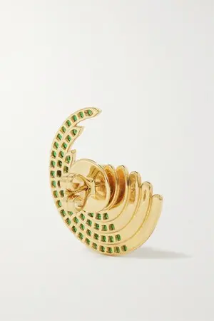 Robinson Pelham Zouk Large 18-karat Gold Tsavorite Earrings