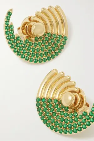 Robinson Pelham Zouk Large 18-karat Gold Tsavorite Earrings