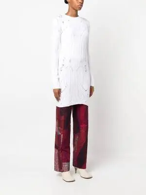 VITELLI Open-knit Long-line Jumper