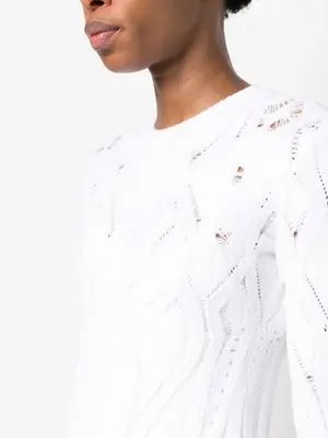 VITELLI Open-knit Long-line Jumper