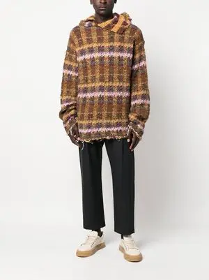 VITELLI Checked Recycled Wool Hoodie