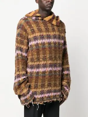 VITELLI Checked Recycled Wool Hoodie