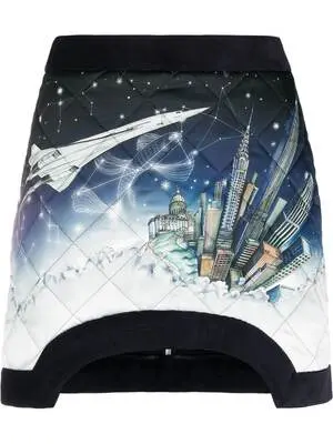 Casablanca Vol De Nuit Quilted Miniskirt - Blue