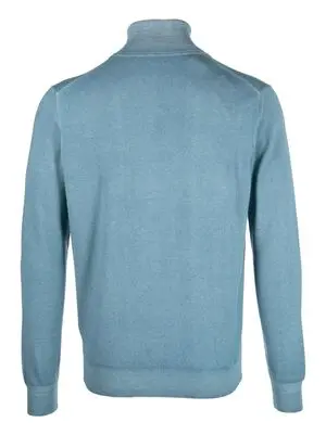 DELL'OGLIO Rib-trimmed Roll-neck Jumper - Blue