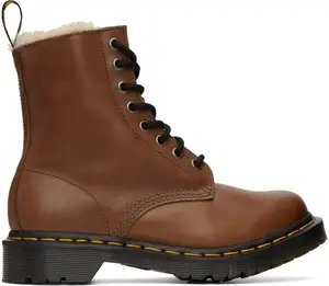 Dr. Martens Dr. Martens Tan 1460 Serena Faux-Fur Boots - Saddle Tan Farrier
