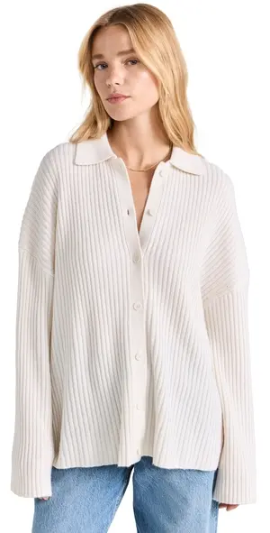 REFORMATION Fantino Cashmere Collared Cardigan