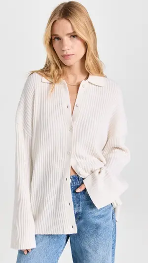 REFORMATION Fantino Cashmere Collared Cardigan