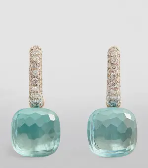 Pomellato Rose Gold, Diamond And Topaz Nudo Earrings