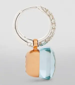 Pomellato Rose Gold, Diamond And Topaz Nudo Earrings