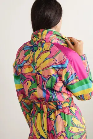 Farm Rio Hooded Belted Printed Shell Ski Suit