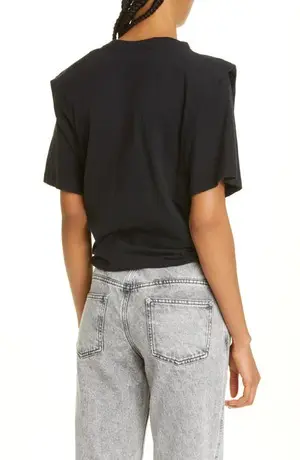 Isabel Marant Zelikia Modern Tie Front Cotton Jersey Top