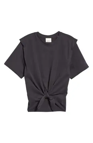 Isabel Marant Zelikia Modern Tie Front Cotton Jersey Top