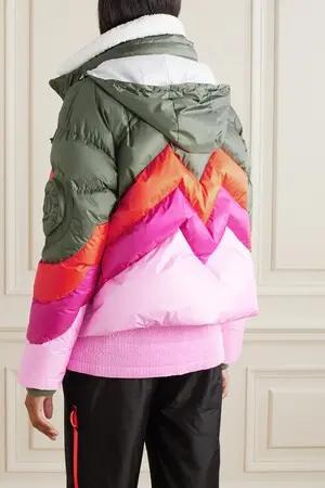 Bogner Vanja-d Fleece-trimmed Color-block Ripstop Down Ski Jacket