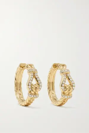 David Yurman Thoroughbred Loop Diamond Hoop Earrings