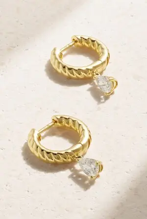 ANITA KO Zoe 18-karat Diamond Hoop Earrings - Gold