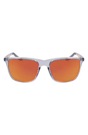 Nike State 55mm Mirrored Square Sunglasses - Wolf Grey/orange Mirror