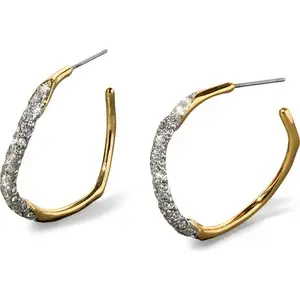 Alexis Bittar Solanales Crystal Pavé Hoop Earrings - Champagne